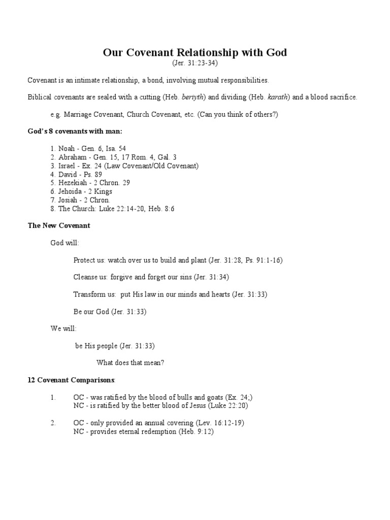 Understanding God's Covenants Explained | PDF | Covenant (Biblical ...