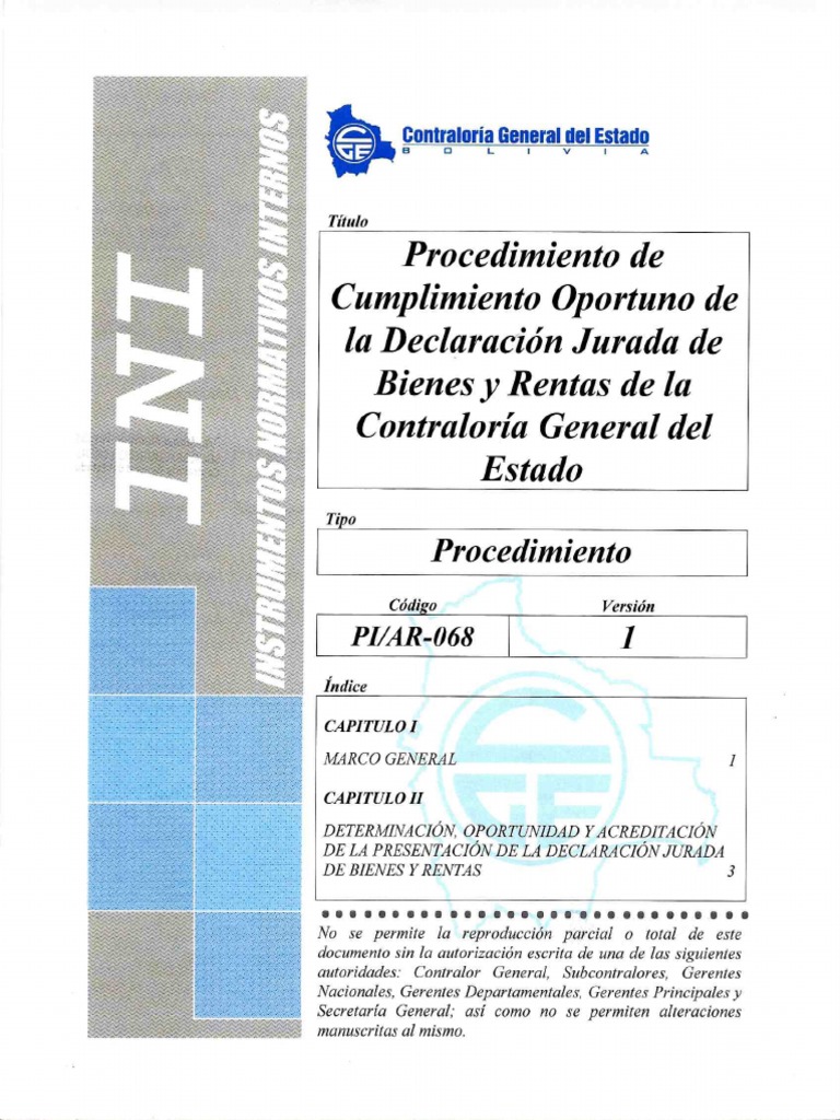 Procedimiento de Cumplimiento Oportuno de DJBR CGE | PDF