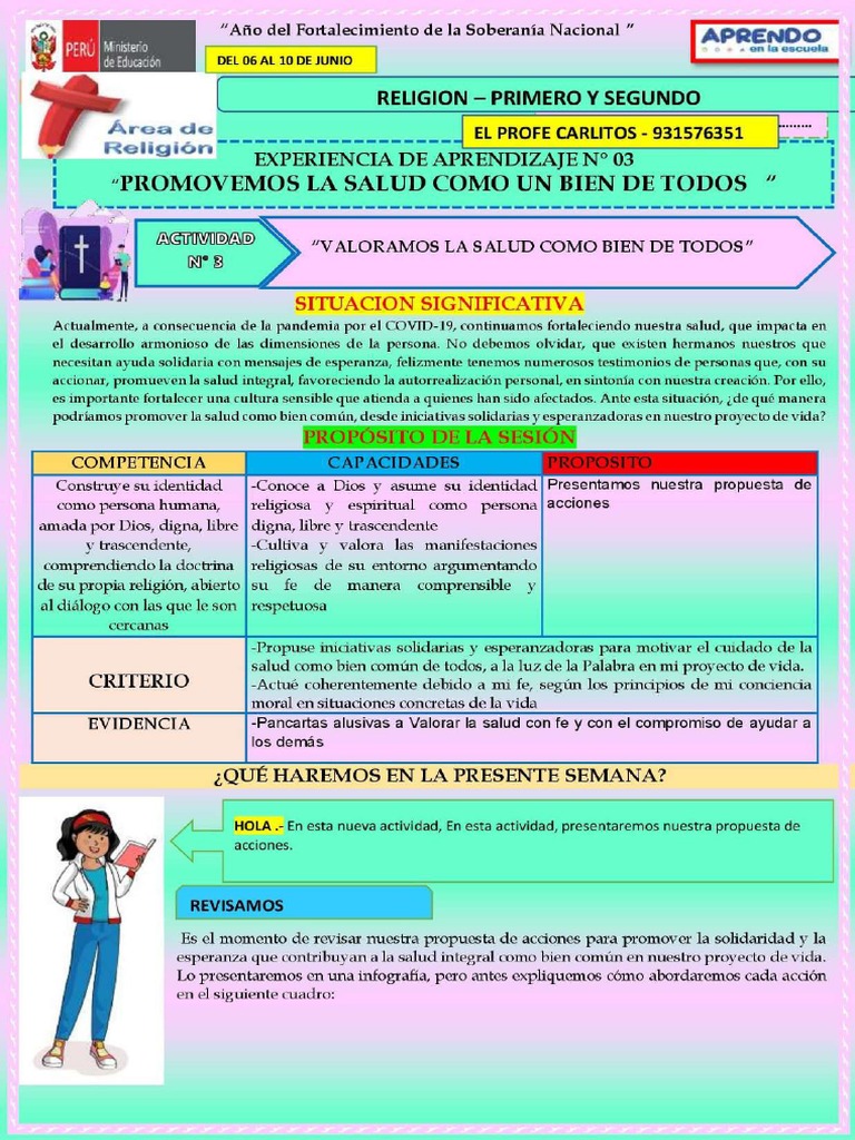 Act 3 - 1ro y 2do - Religion | PDF