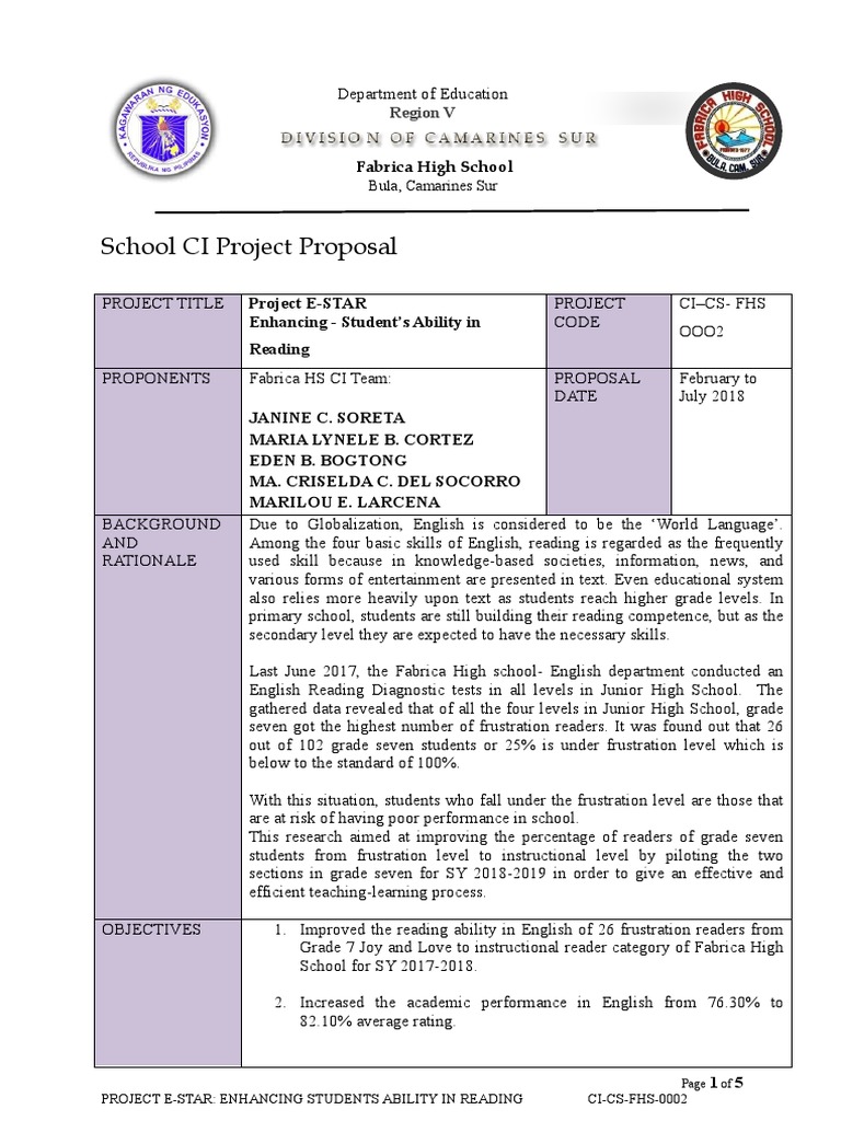 School CI Project Proposal | PDF | Laptop | Business