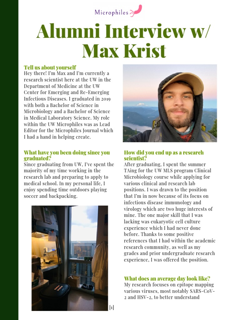 Alumni Interview With Max Krist | PDF | Pediatrics | Medical School