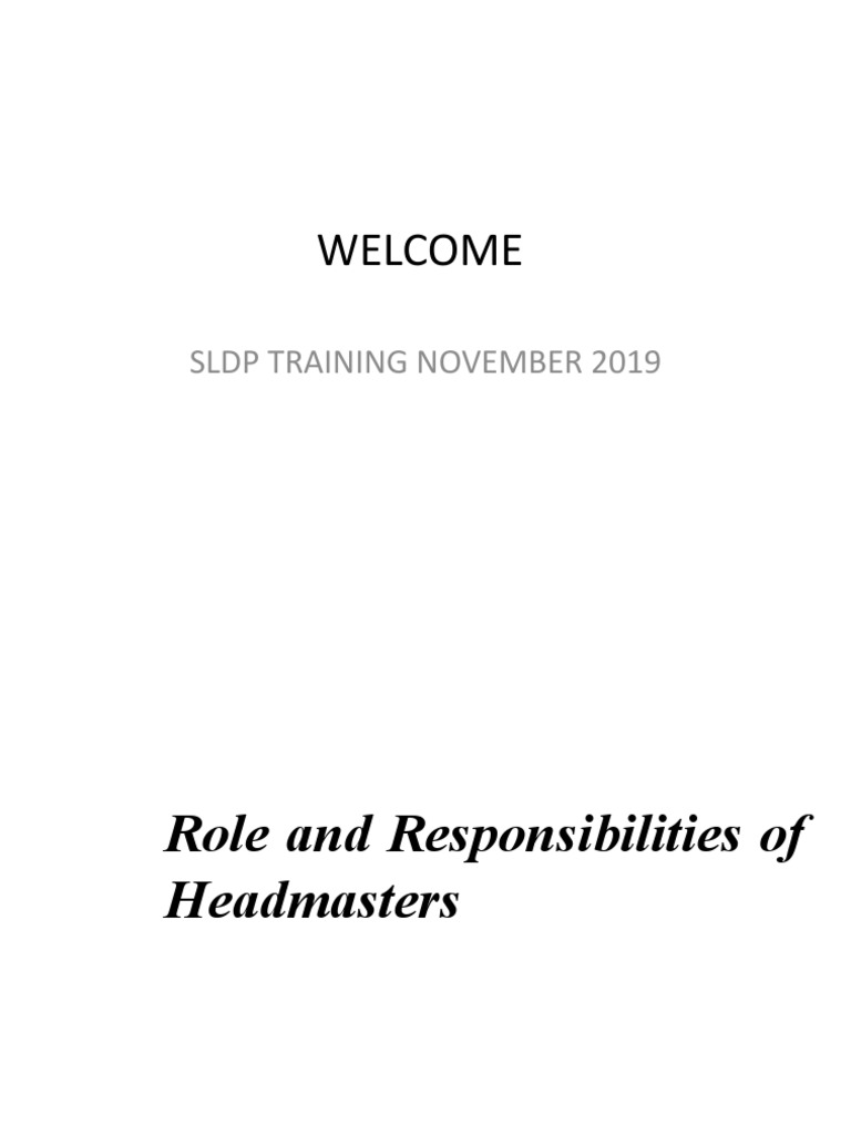 1.1-Role and Responsibilities of Headmasters | PDF
