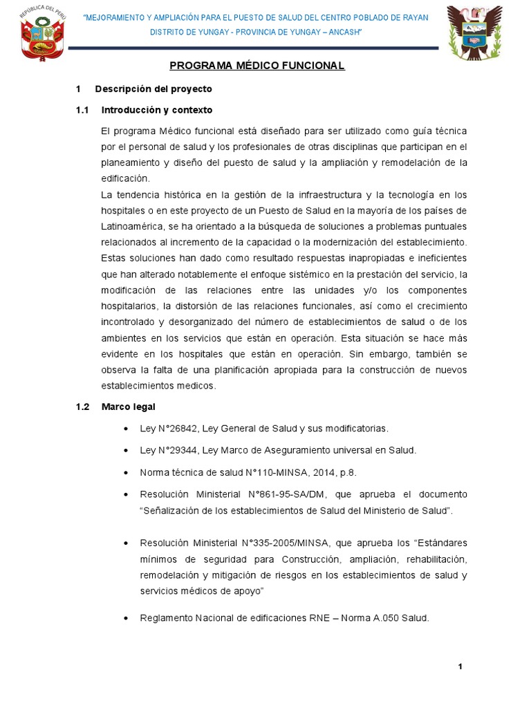 Programa Medico Arquitectonico | PDF | Hospital | Planificación
