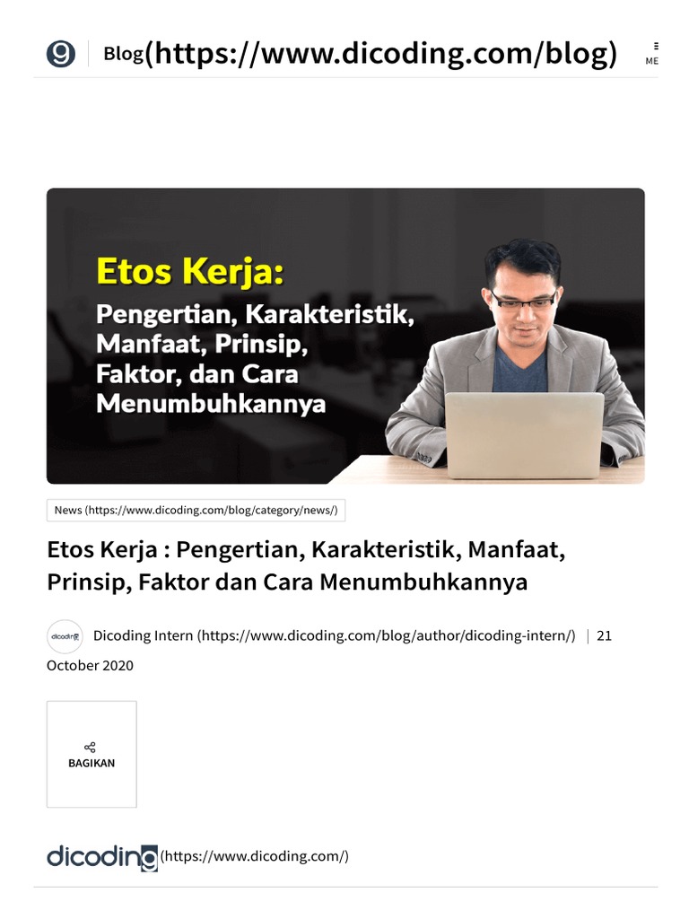 Etos Kerja - Pengertian, Karakteristik, Manfaat, Prinsip, Faktor Dan ...