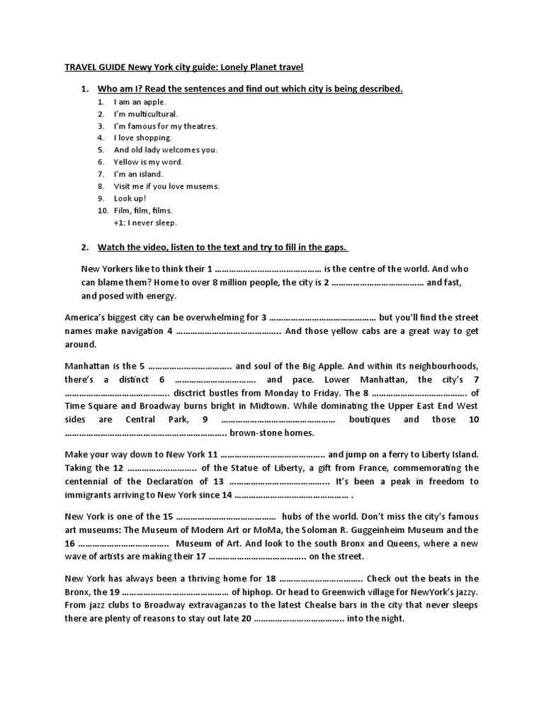 New York City Travel Guide Overview | PDF | New York City