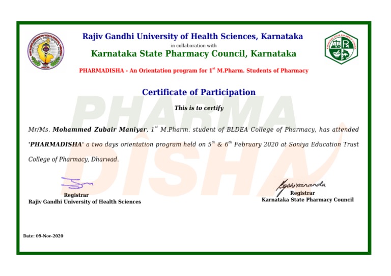 Karnataka State Pharmacy Council, Karnataka: Rajiv Gandhi University of ...