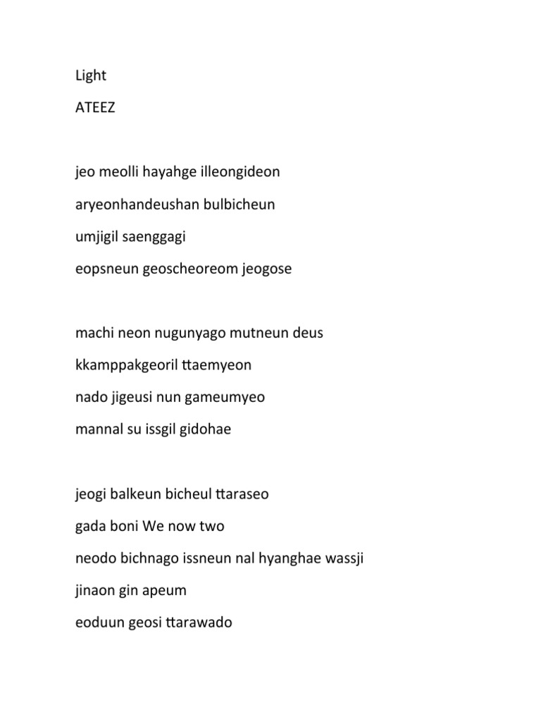 Light ATEEZ | PDF