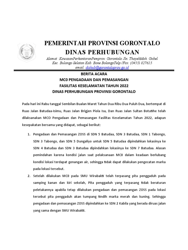 BERITA ACARA mc0 | PDF