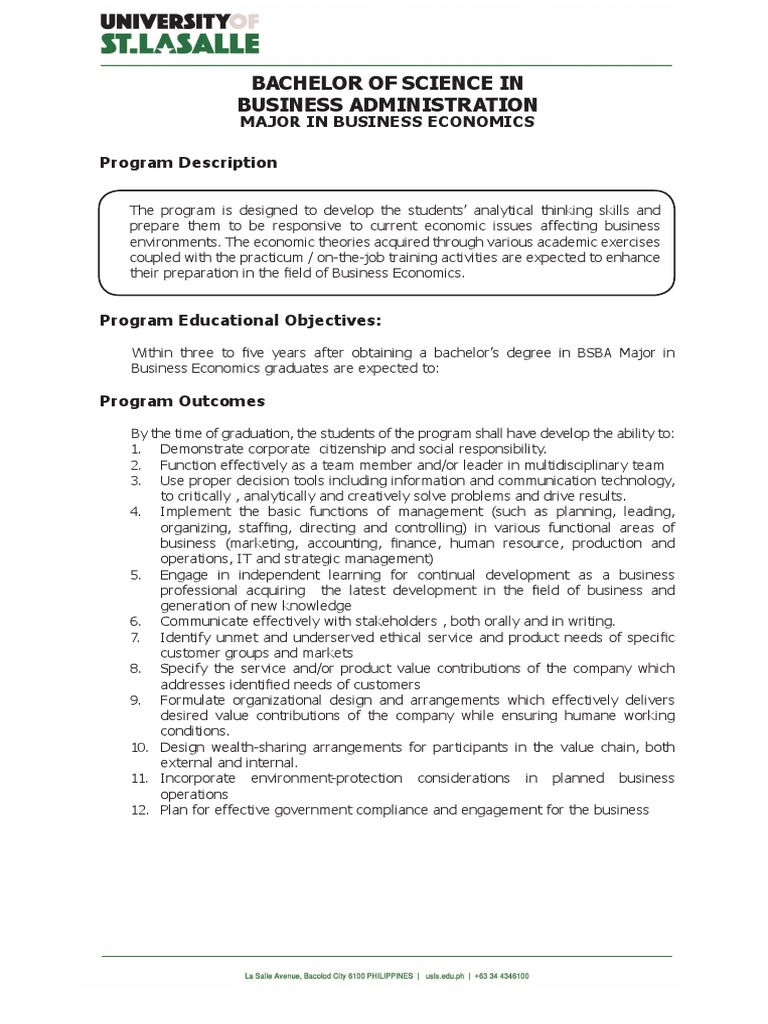 8.BSBA Business Economics | PDF | Economics | Labour Economics
