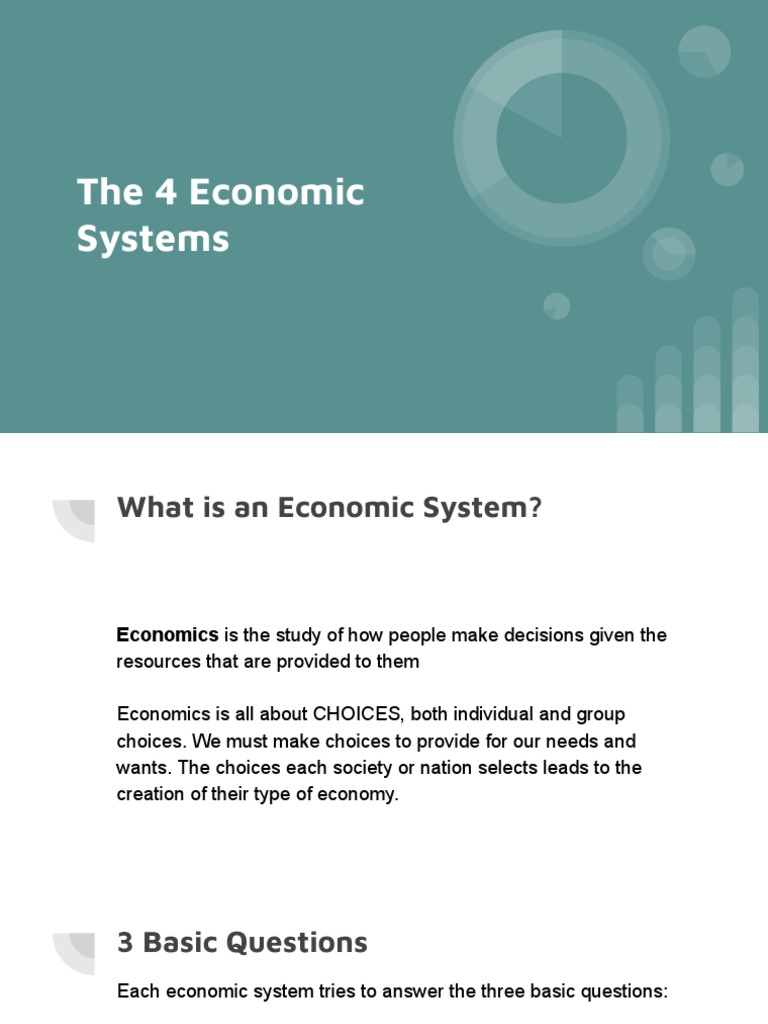 The 4 Economic Systems | PDF | Market (Economics) | Market Economy