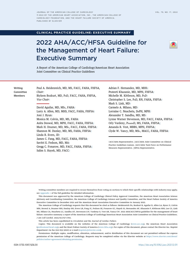 2022 AHA/ACC/HFSA Guideline For The Management of Heart Failure ...
