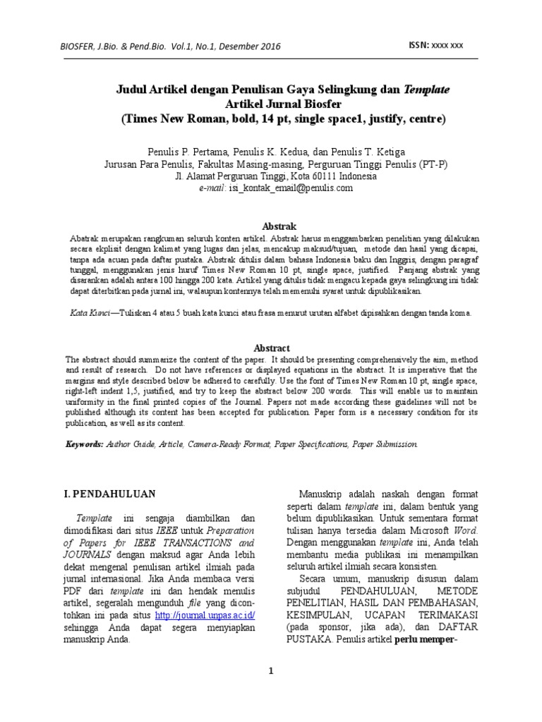 Panduan Penulisan Jurnal Ilmiah | PDF