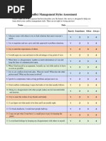 Conflict Management Questionnaire | PDF | Behavioural Sciences | Psychology