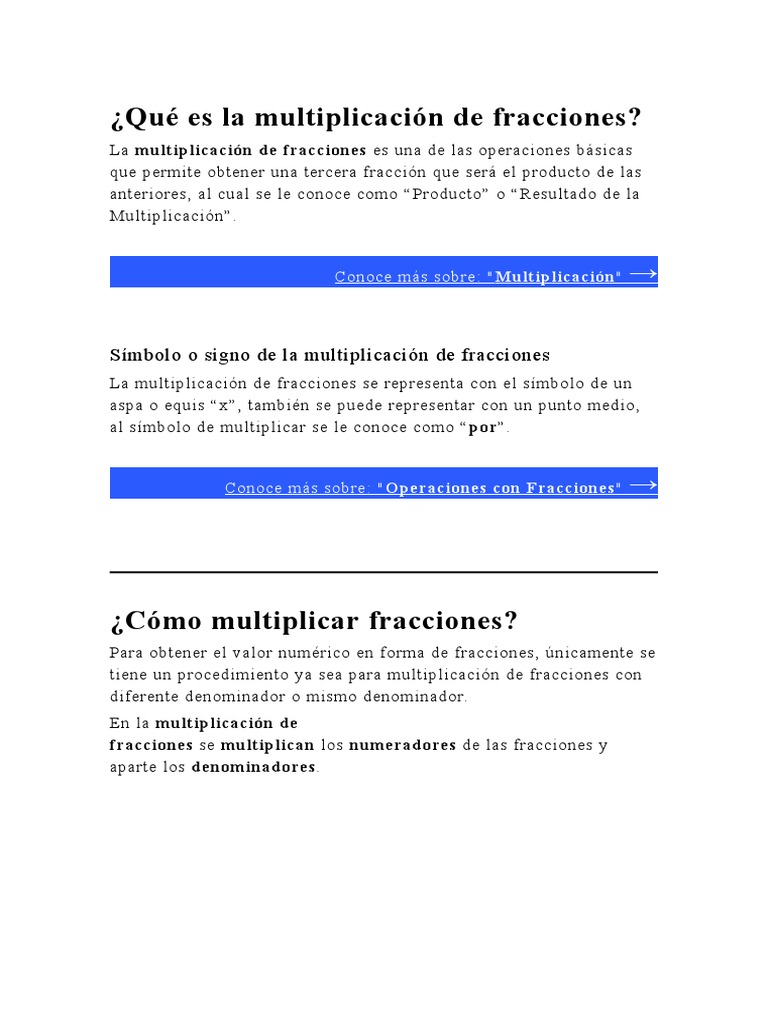 Multiplicaion de Fracciones | PDF | Métodos y materiales de enseñanza ...