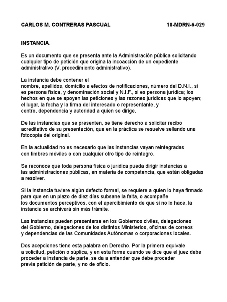 Que Es Una Instancia | PDF | Sentencia (ley) | Res Judicata
