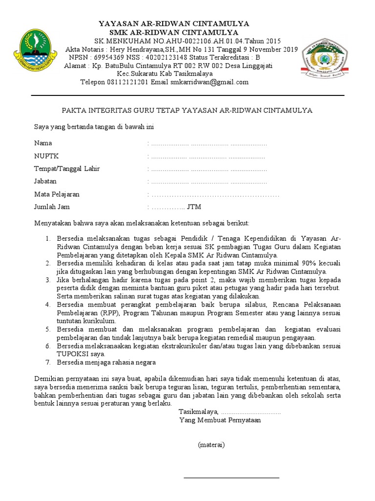 Fakta Integritas Akb | PDF