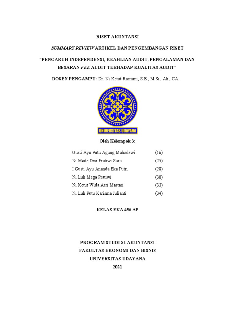 Riset Akuntansi - Kelompok 3 | PDF | Bisnis