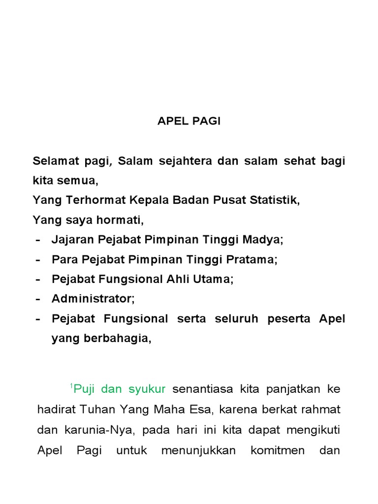 Contoh Amanat Apel Pagi | PDF