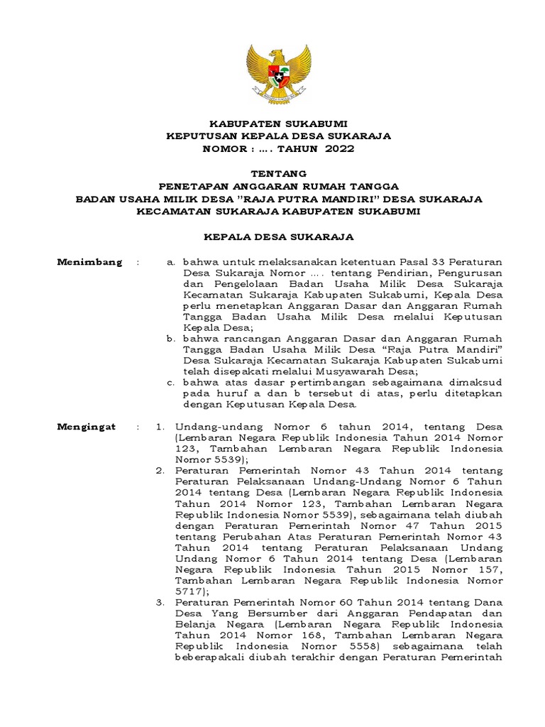 SK - Art Bumdes | PDF