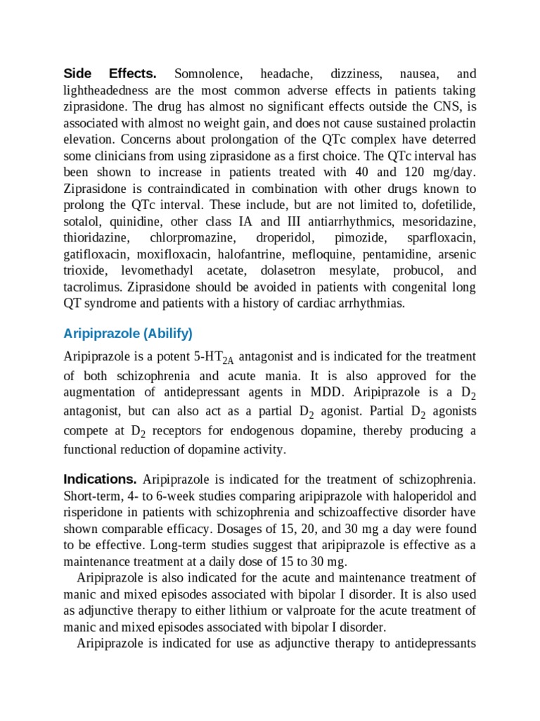 Side Effects.: Aripiprazole (Abilify) | PDF | Pharmaceutical Sciences ...