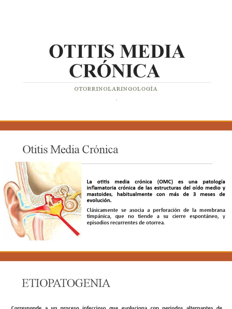 OTITIS MEDIA CRÓNICA | PDF | Especialidades Medicas | Cabeza y cuello ...