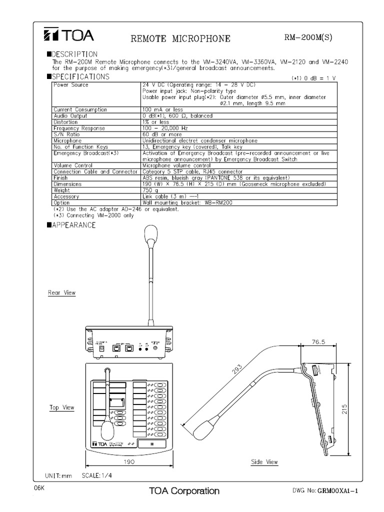 Paging Mic Ex TOA | PDF