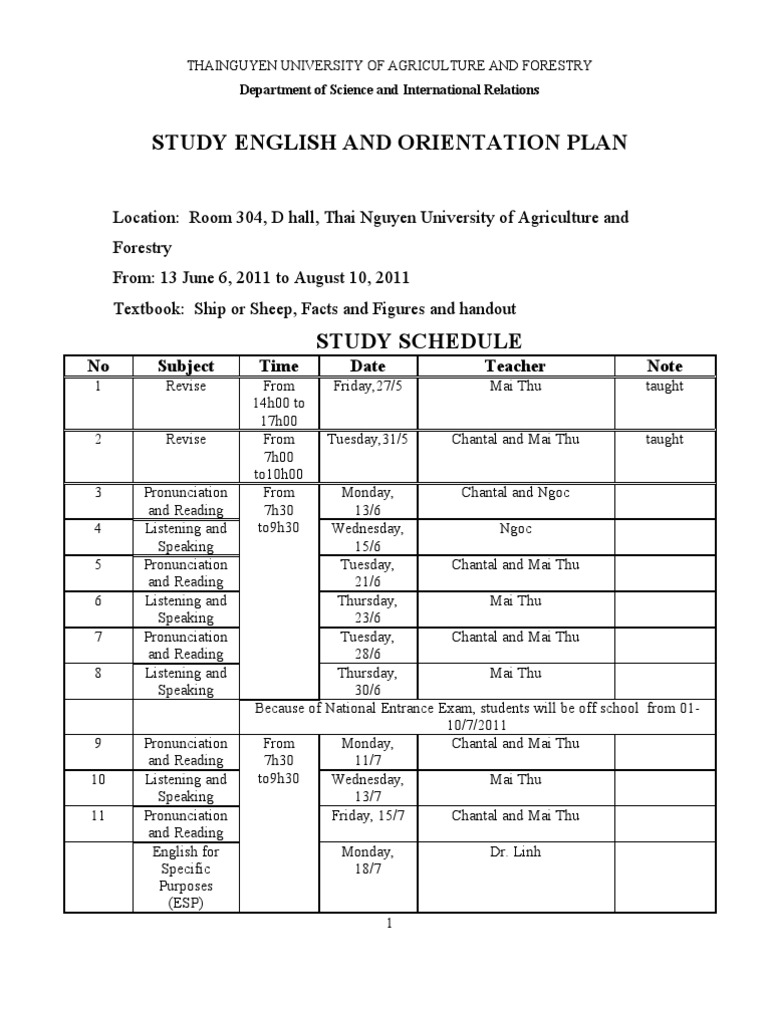 English Study Plan en Final | PDF