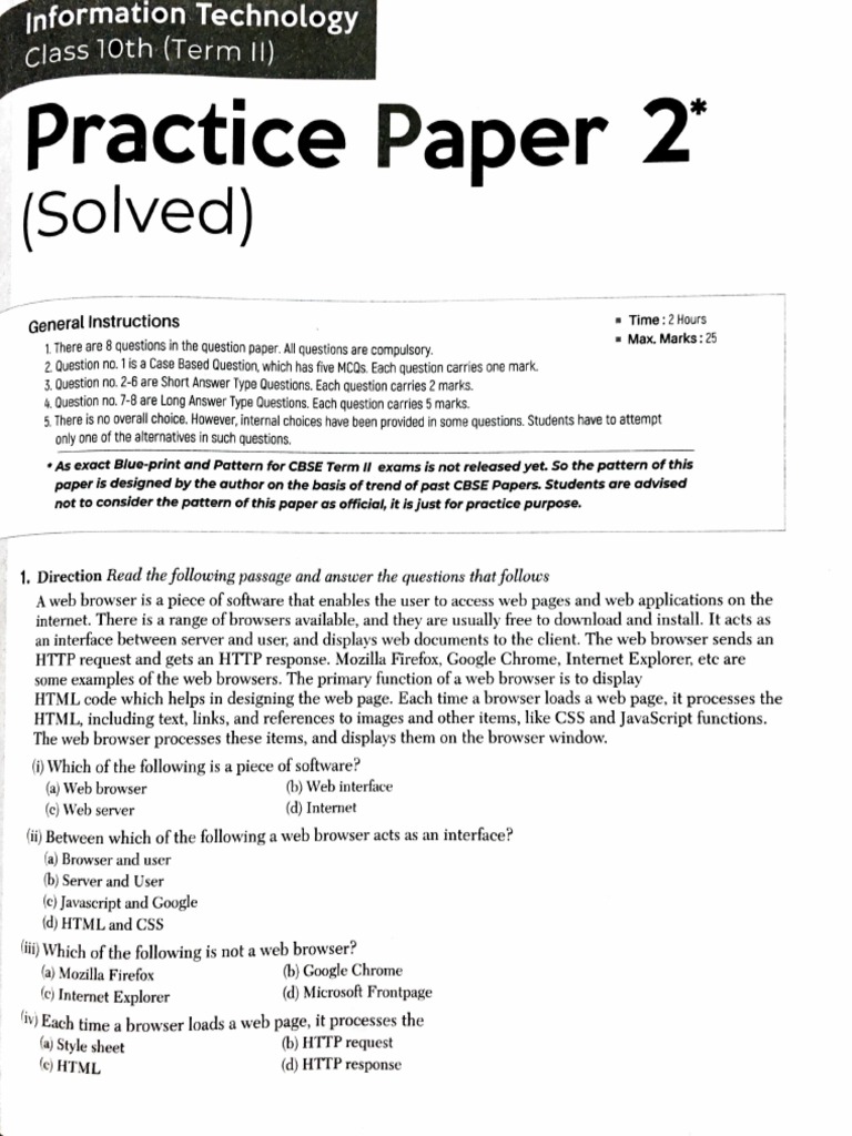 Practice Paper 2 | PDF
