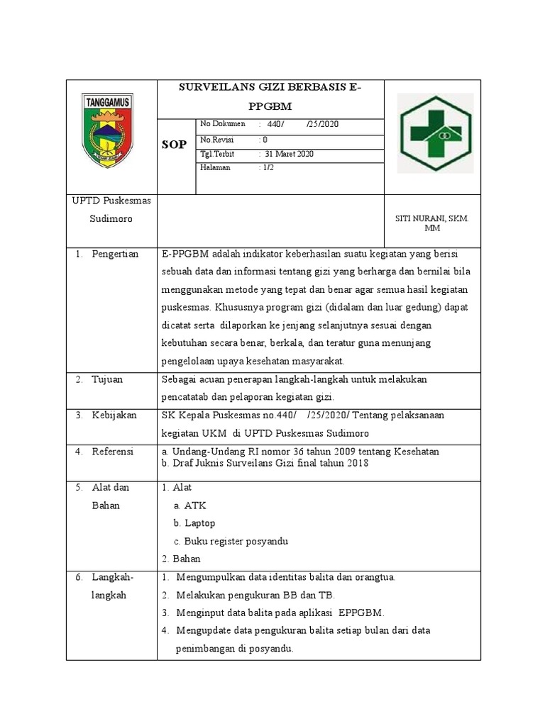 Surveilans Gizi Berbasis E-Ppgbm | PDF | Bisnis | Kesehatan Holistik