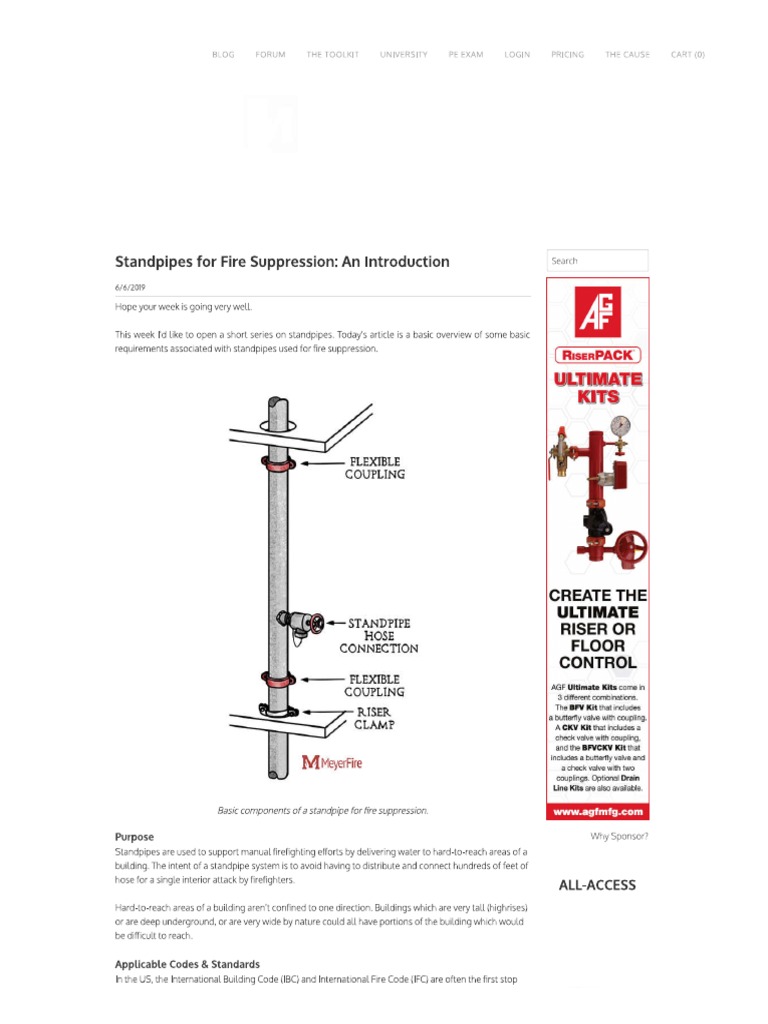 Standpipes For Fire Suppression - An Introduction | PDF
