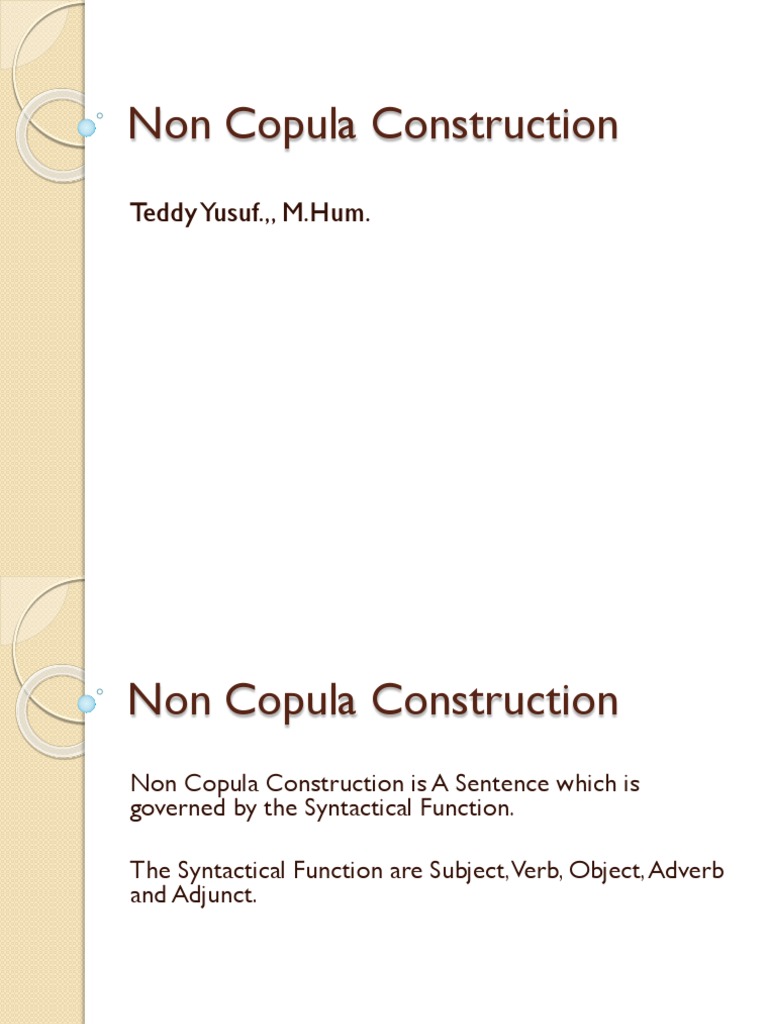 Pertemuan Ke 4 Non Copula Construction | PDF | Verb | Clause