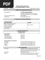 MSDS Bowl Getter Cleaner | PDF | Water | Chemistry
