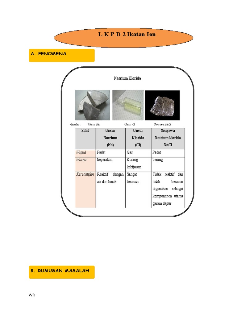 Sifat dan Pembentukan Natrium Klorida | PDF