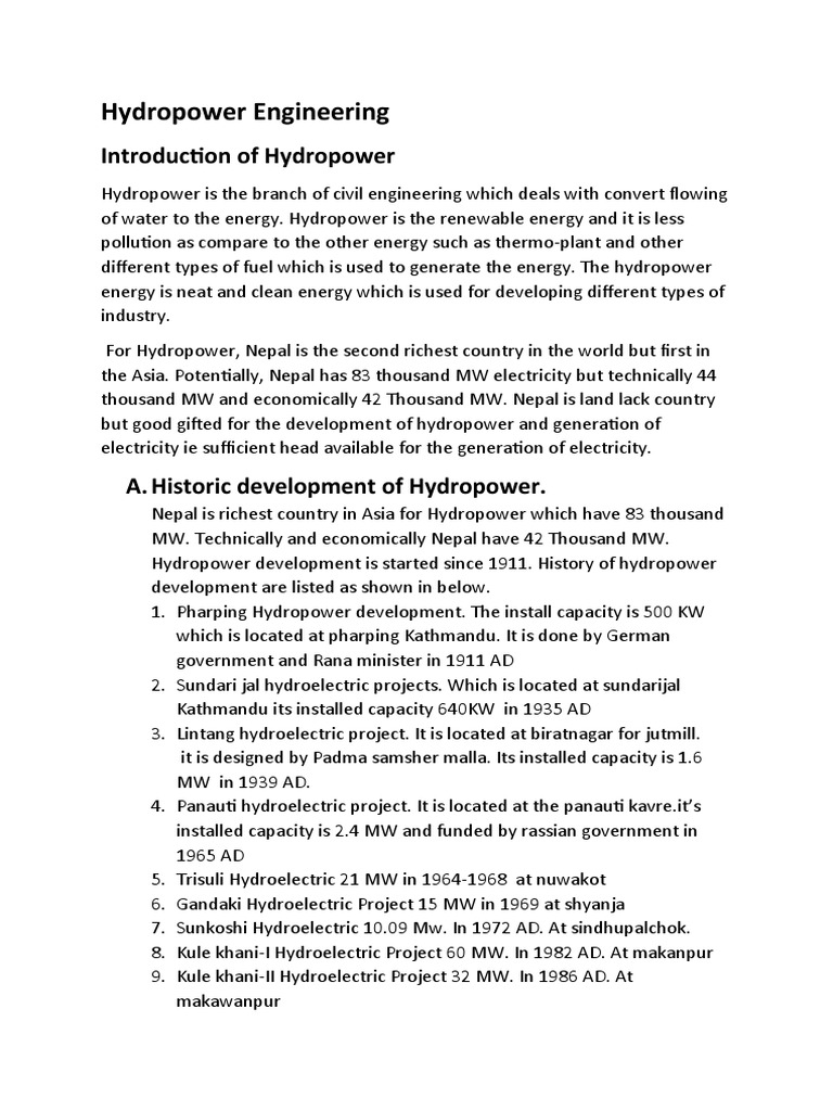 Hydropower Engineering | PDF | Hydroelectricity | Nature
