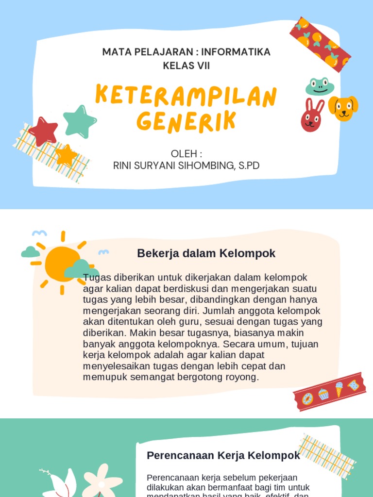 Mata Pelajaran: Informatika Kelas Vii: Keterampilan Generik | PDF ...