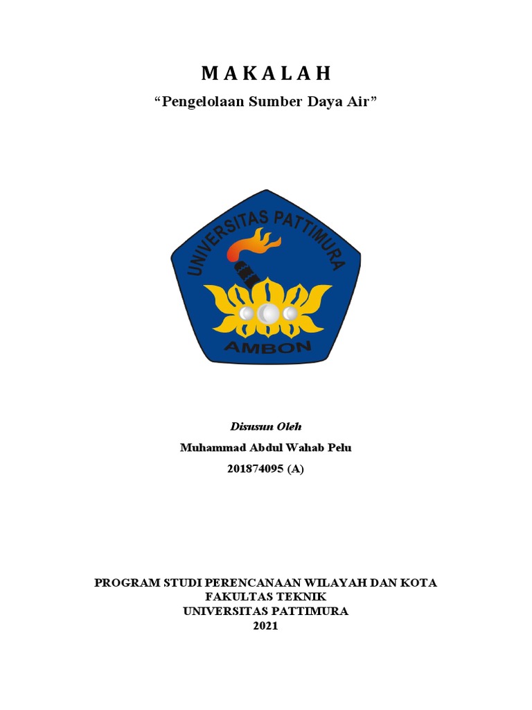 Makalah: "Pengelolaan Sumber Daya Air" | PDF | Kesehatan Holistik | Sains & Matematika