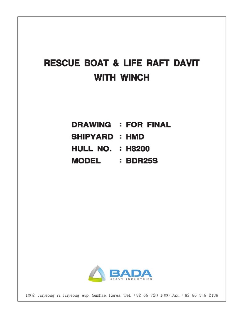 H8200 Rescue Boat Davit Final DWG | PDF | Ships | Electric Motor