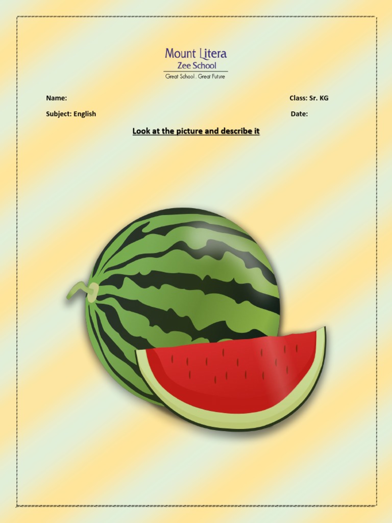 SR - KG - Picture Talk Worksheet 1 & Picture Talk Worksheet2 | PDF