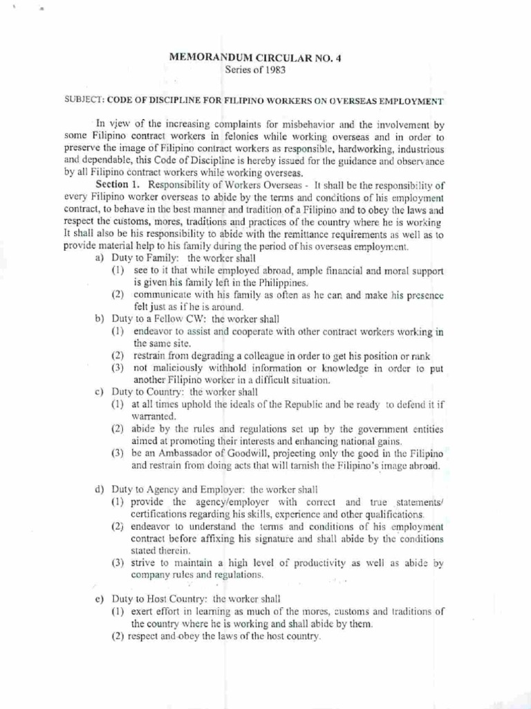 11 - Memorandum Circular No. 4 | PDF