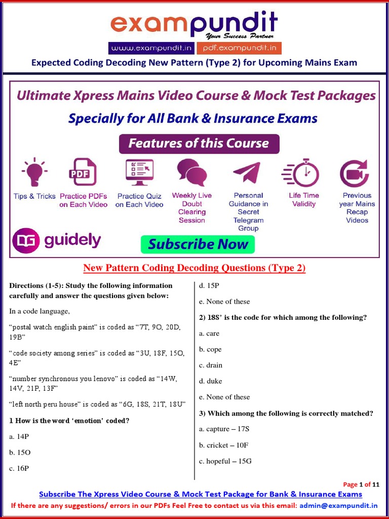 Coding Decoding by ExamPundit | PDF | Alphabet | Linguistics