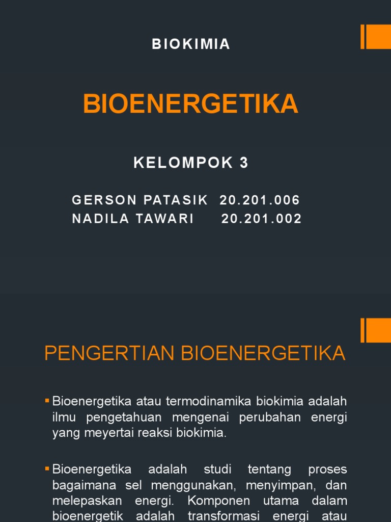 BIOENERGETIKA | PDF | Sains & Matematika