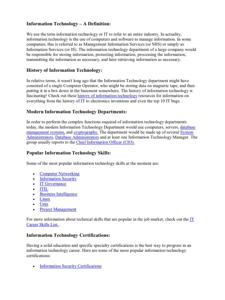 Information Technology | PDF