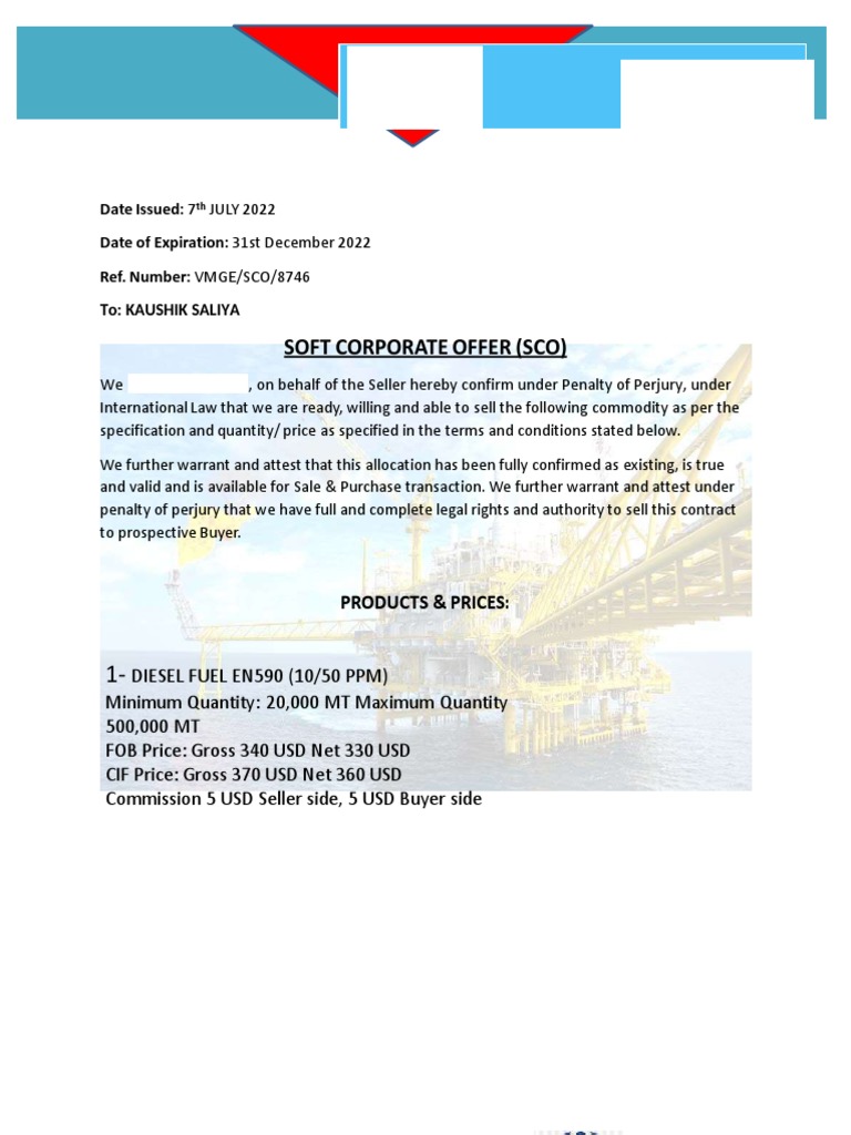 Soft Coporate Offer - EN590 10 PPM | PDF | Procurement | Business