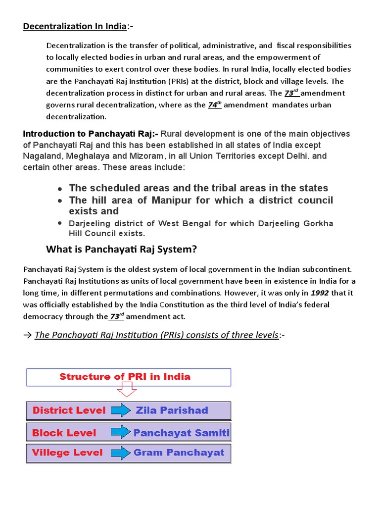 Decentralization in India | PDF | Government