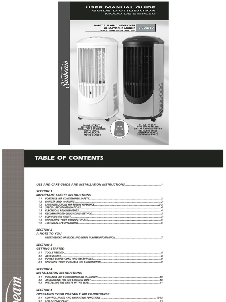 Dehumidifier Sunbeam KY-25 | PDF | Air Conditioning | Fuse (Electrical)