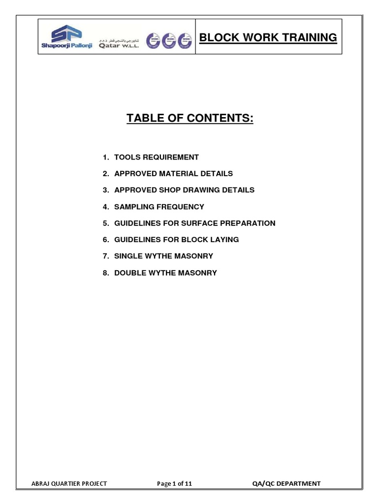 Block Work Masonry | PDF | Masonry | Concrete