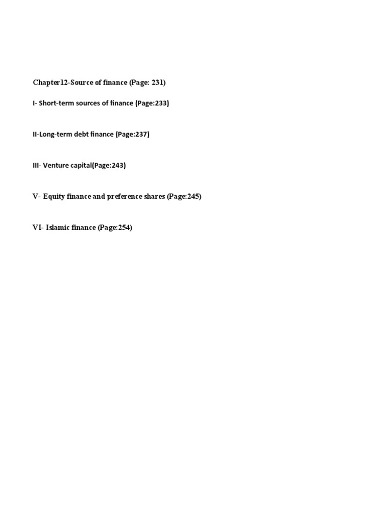 Chapter12 - Source of Finance | PDF