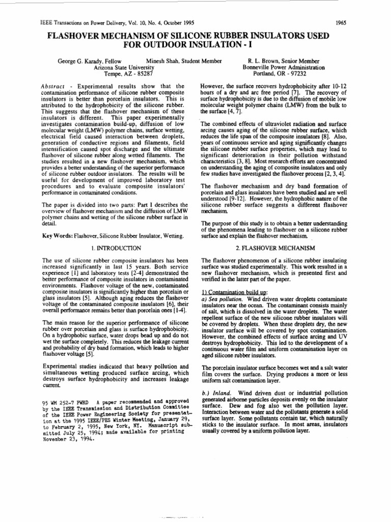Flashover Mechanism of Silicone Rubber Insulators Used For Outdoor ...