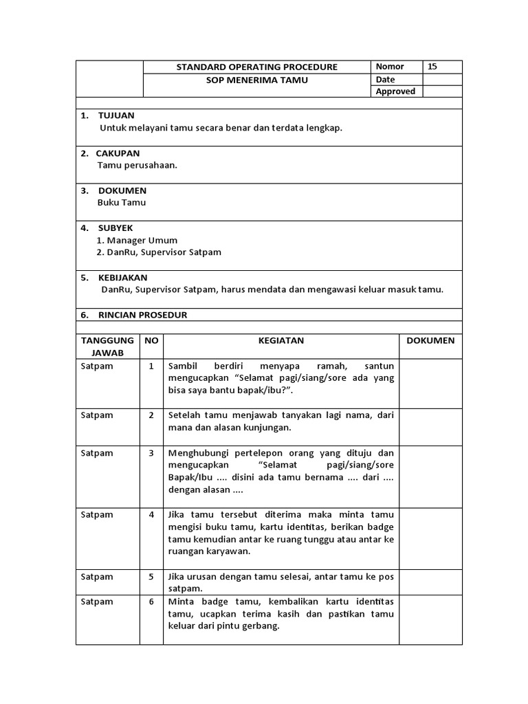 15 Sop Menerima Tamu | PDF