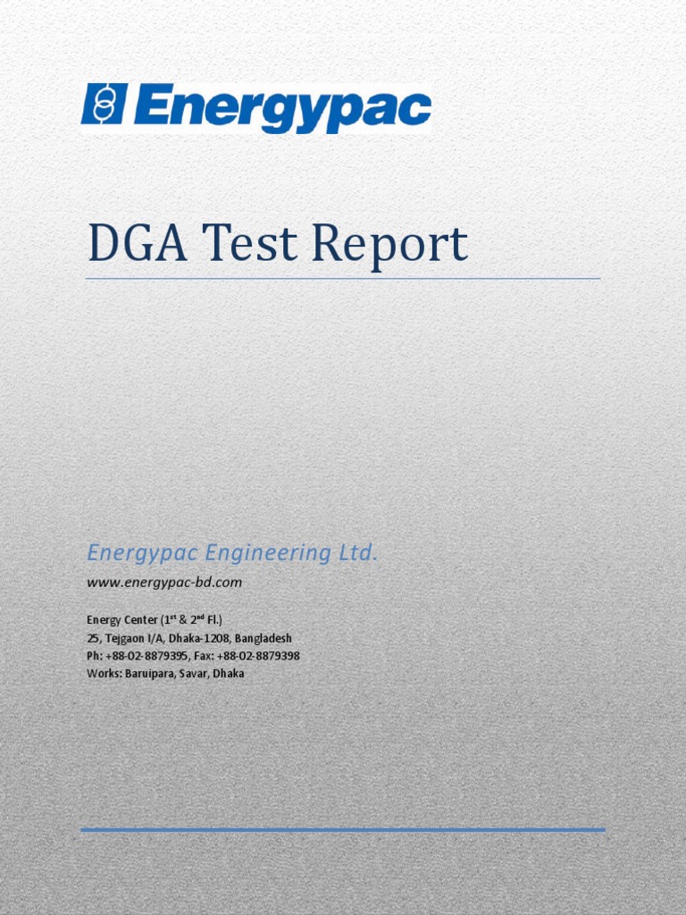 DGA Test Report: Energypac Engineering LTD | PDF | Physical Sciences ...